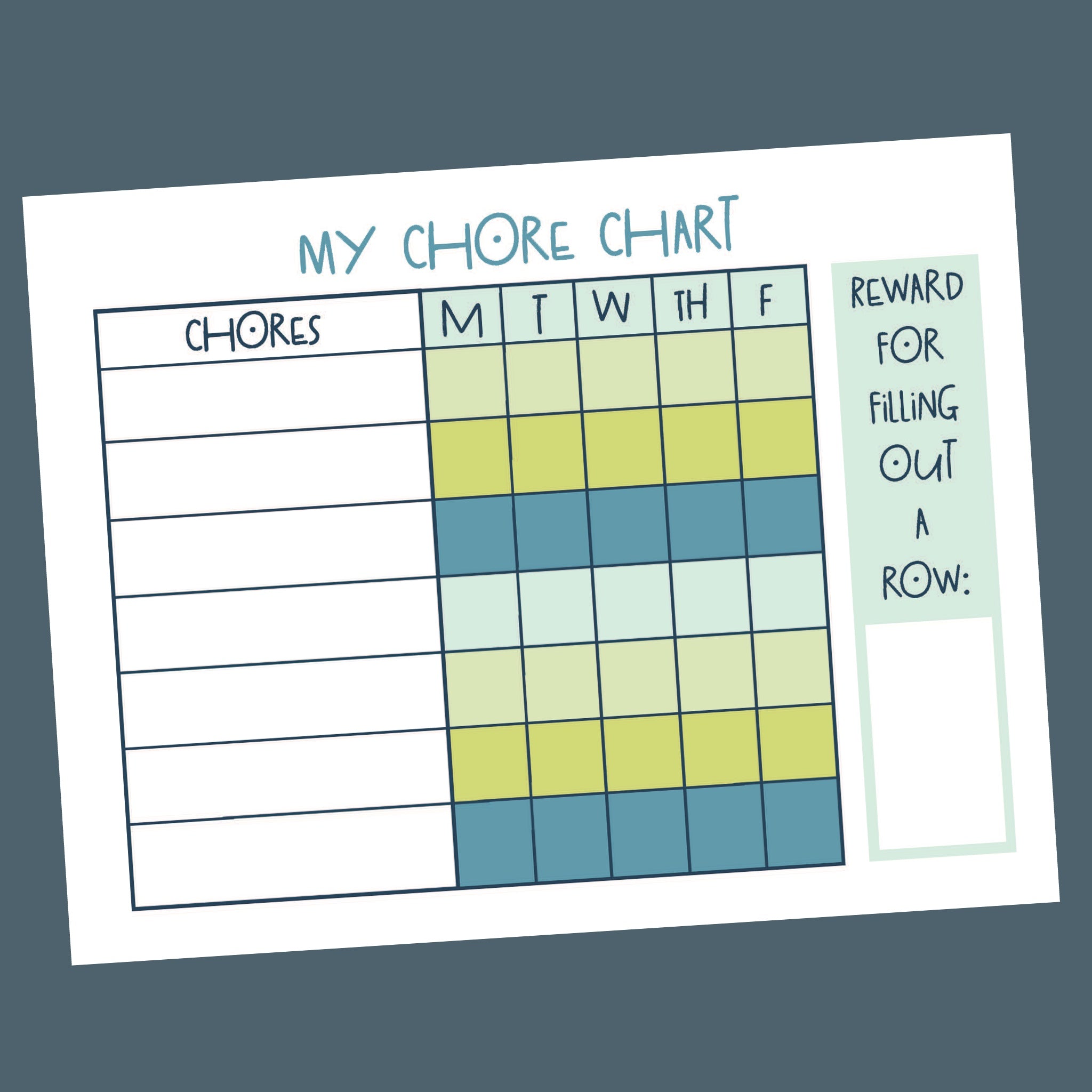 Boy's Weekday Chore Chart – Callie Wesson Art and Design