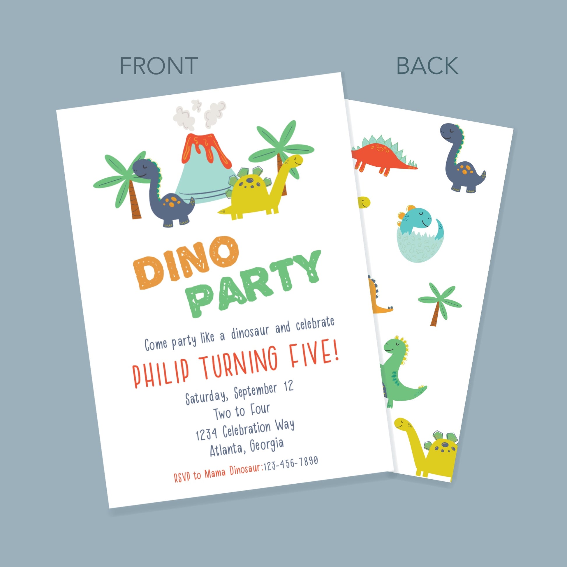 Dino Party Invitation Set – Callie Wesson Art and Design